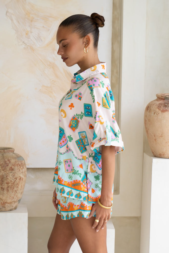 Fortuna Blue Abstract Shirt