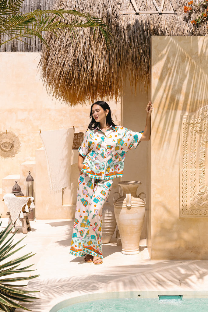 Fortuna Blue Abstract Shirt