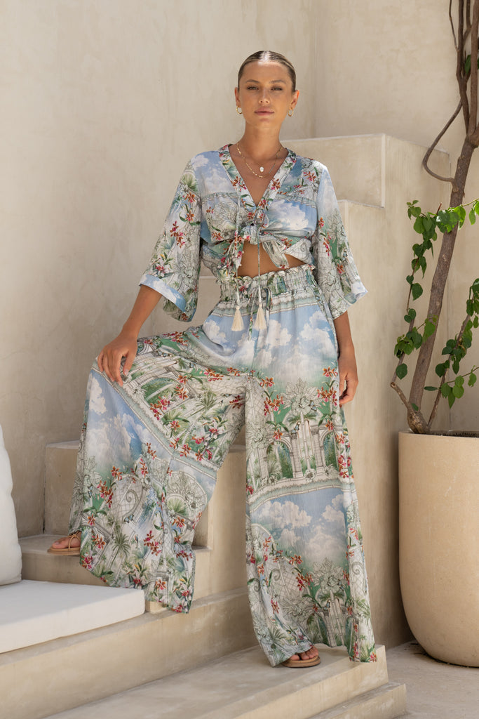 Elysara Green Tropical Shirt | Relaxed Resort Button-Up | Heychic